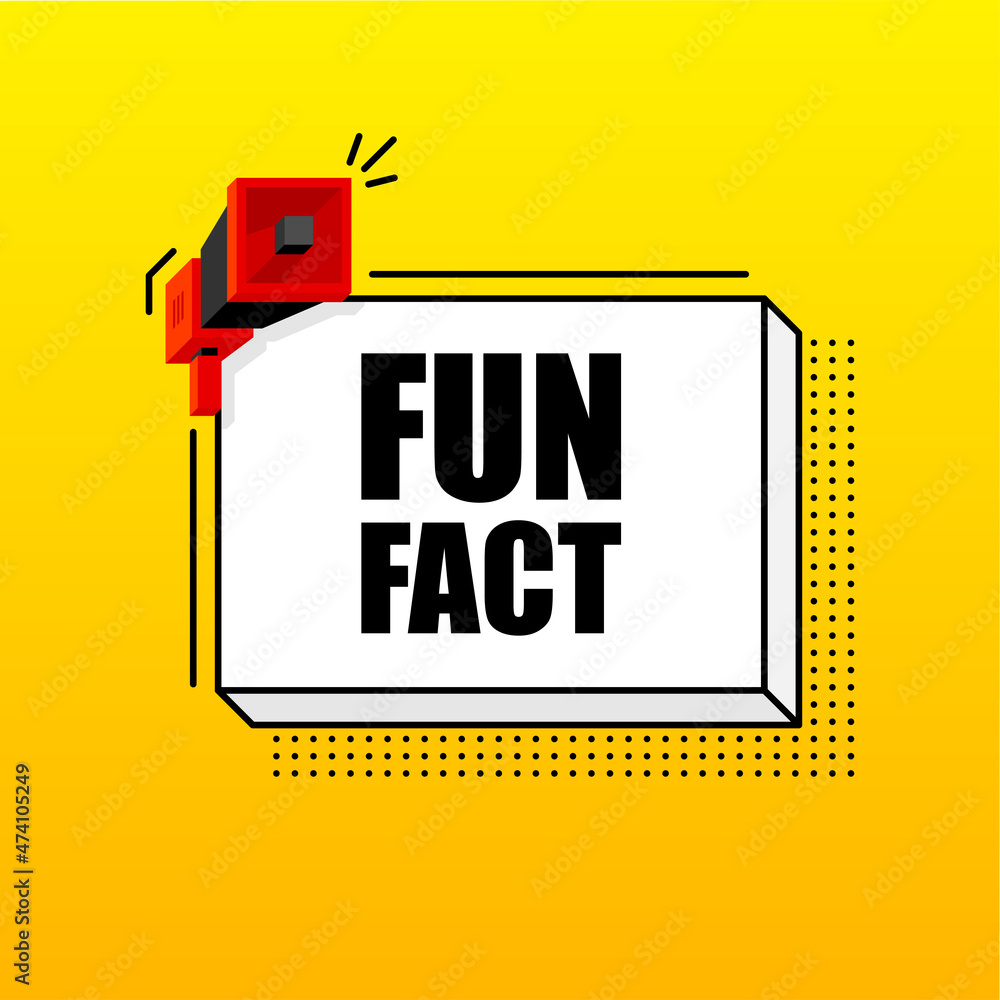 Fun Fact banner template. Marketing flyer with megaphone. Isometric and ...