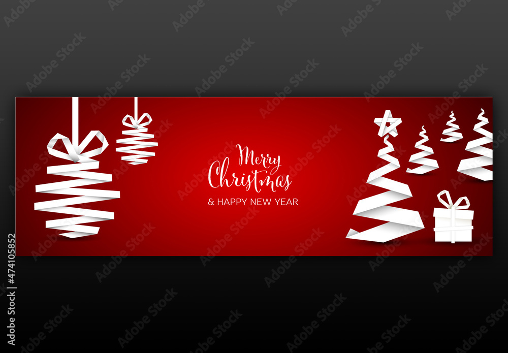 Christmas Banner Social Media Header Layout Stock Template | Adobe Stock