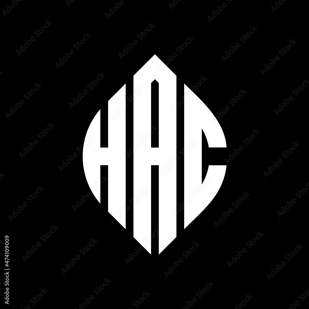 HAC circle letter logo design with circle and ellipse shape. HAC ...