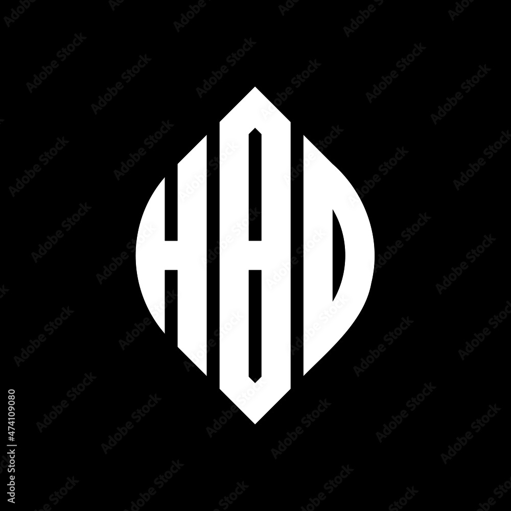 HBD circle letter logo design with circle and ellipse shape. HBD ...