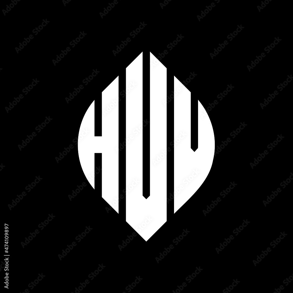 HVV circle letter logo design with circle and ellipse shape. HVV ...