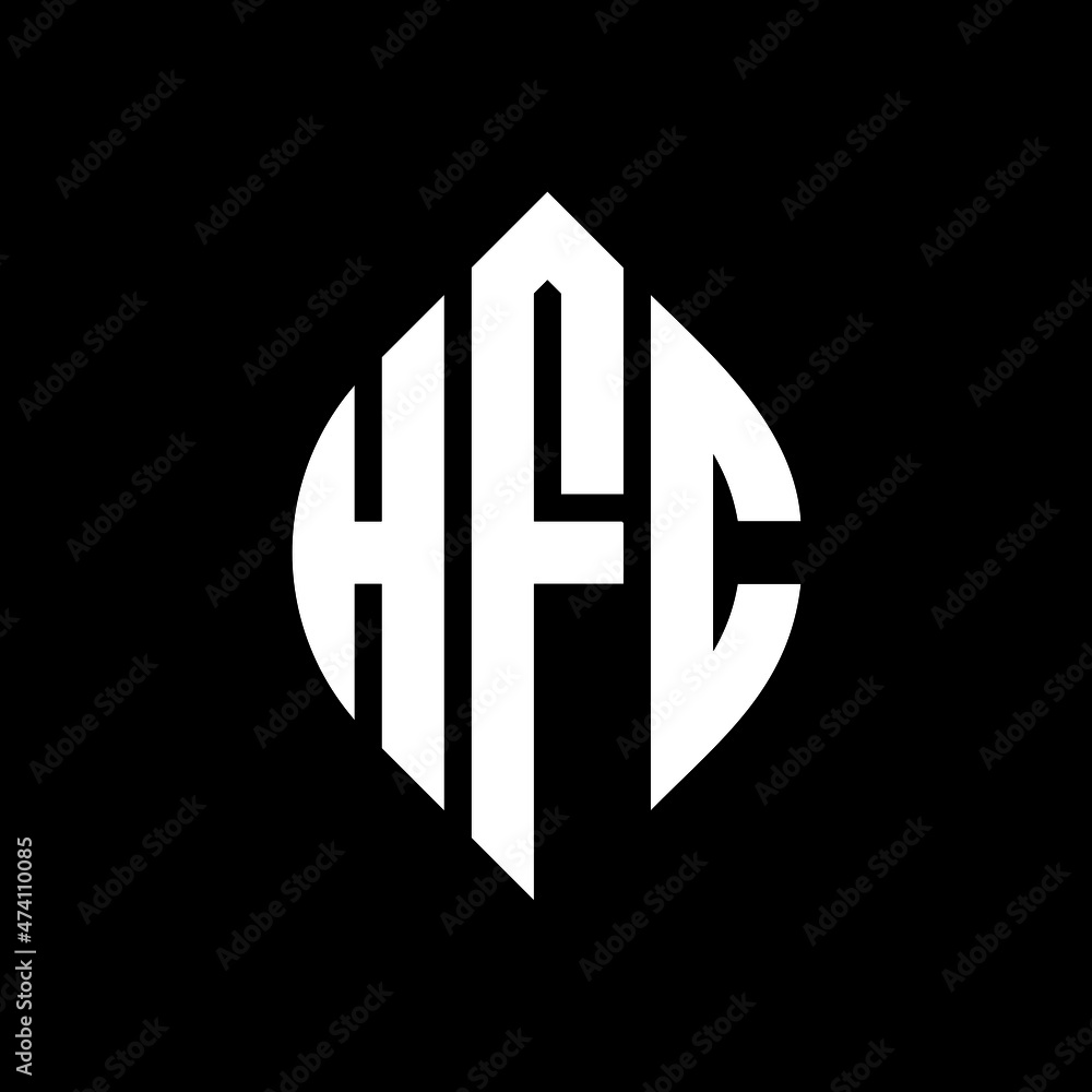 HFC circle letter logo design with circle and ellipse shape. HFC ...