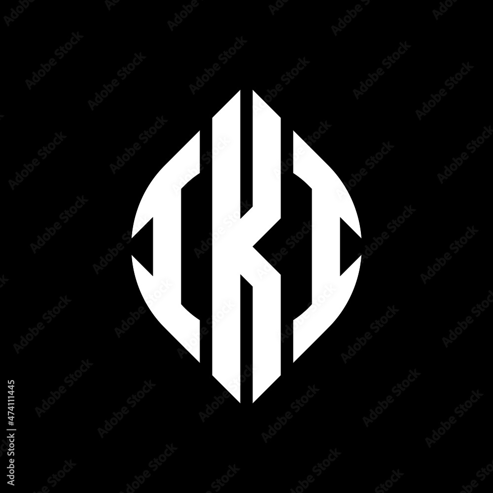 IKI circle letter logo design with circle and ellipse shape. IKI ...