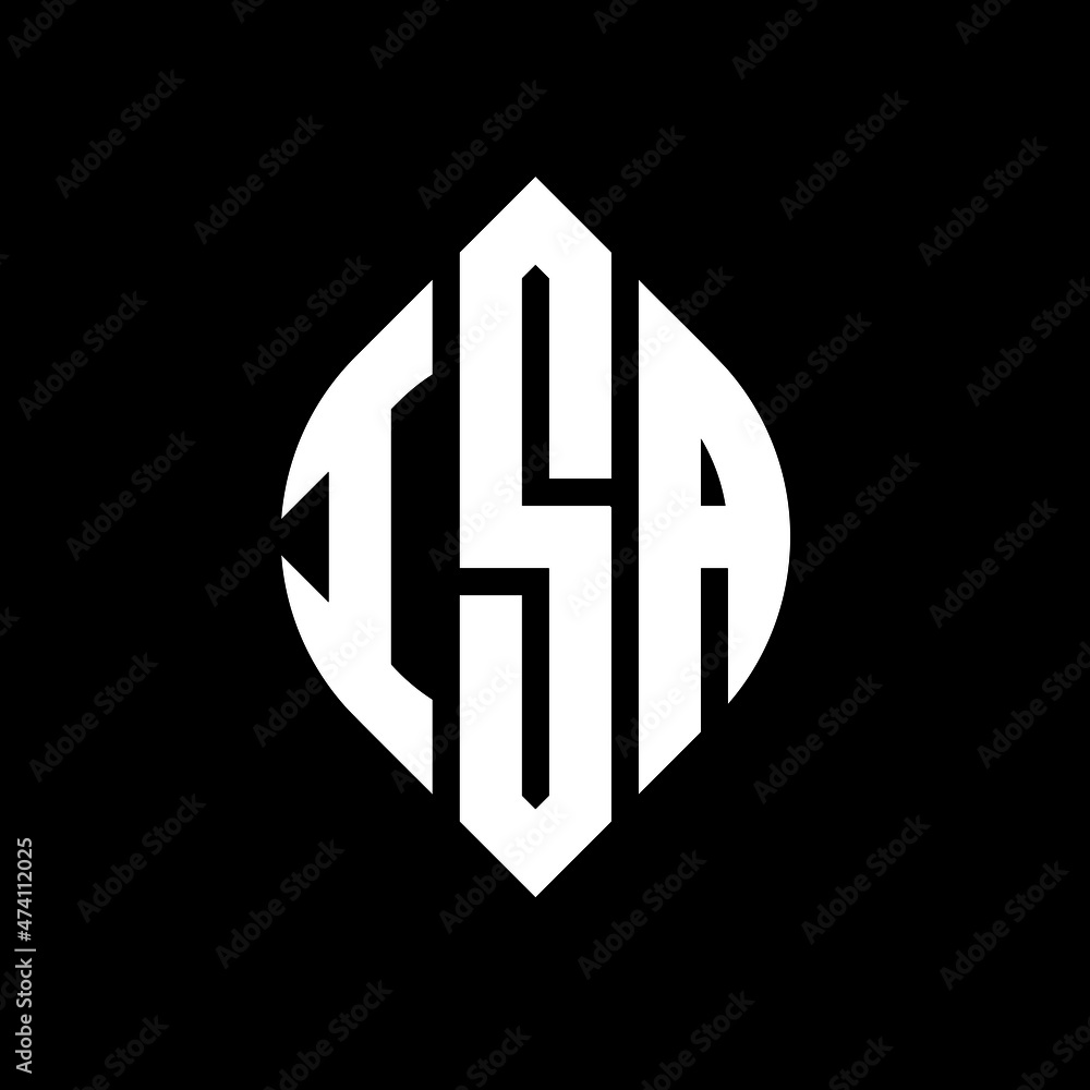 ISA circle letter logo design with circle and ellipse shape. ISA ...