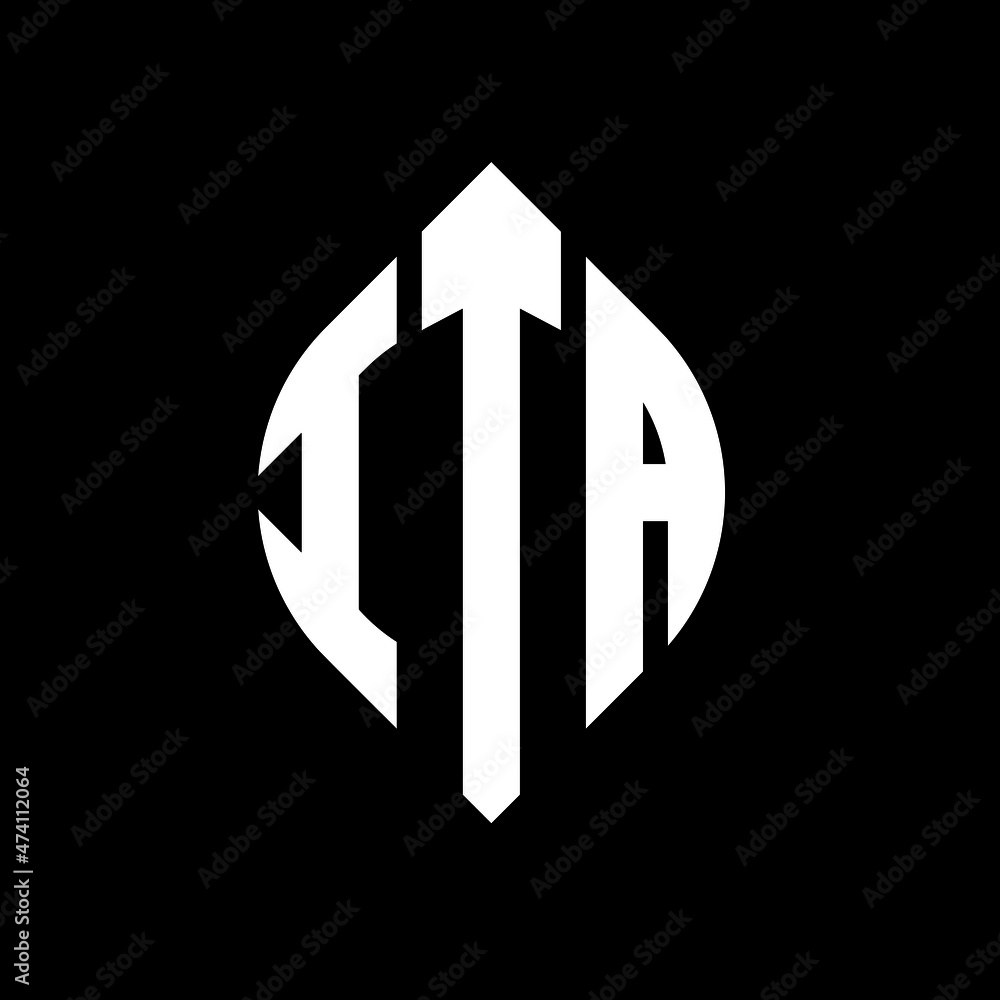 ITA circle letter logo design with circle and ellipse shape. ITA ...