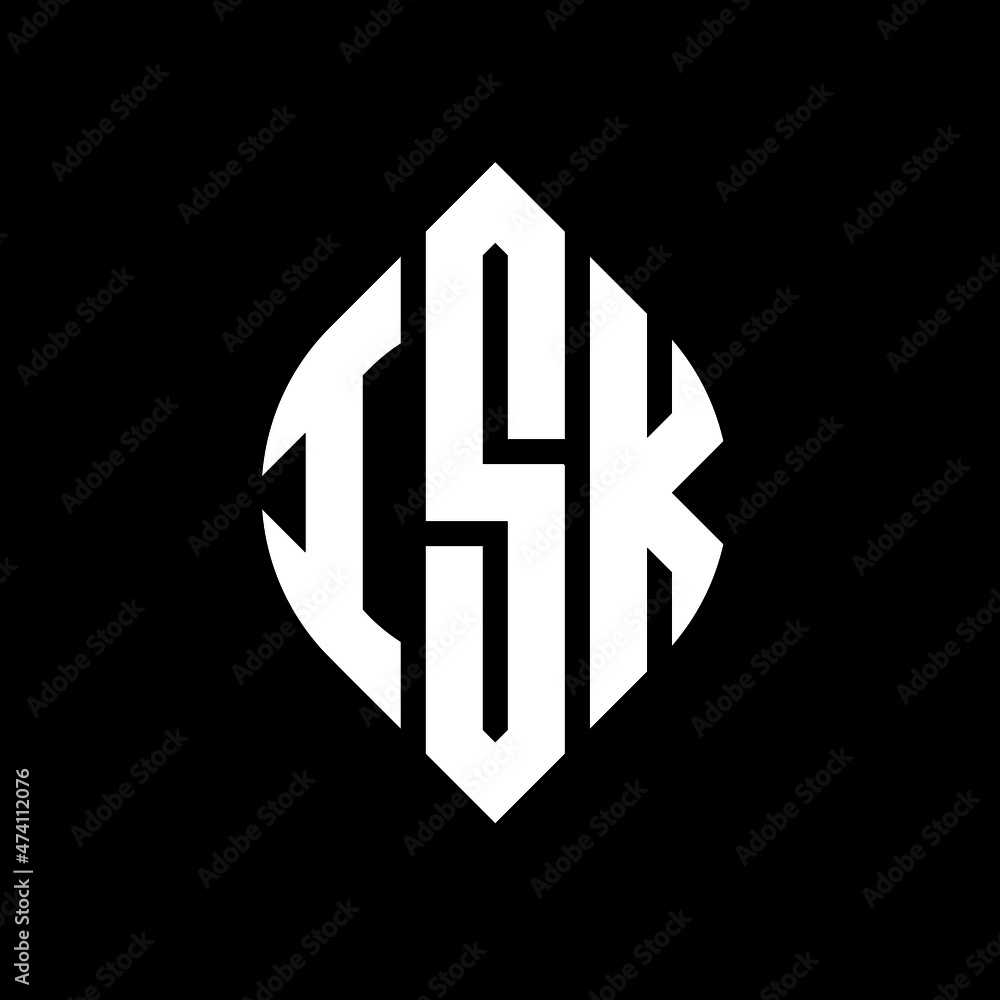 ISK circle letter logo design with circle and ellipse shape. ISK ...