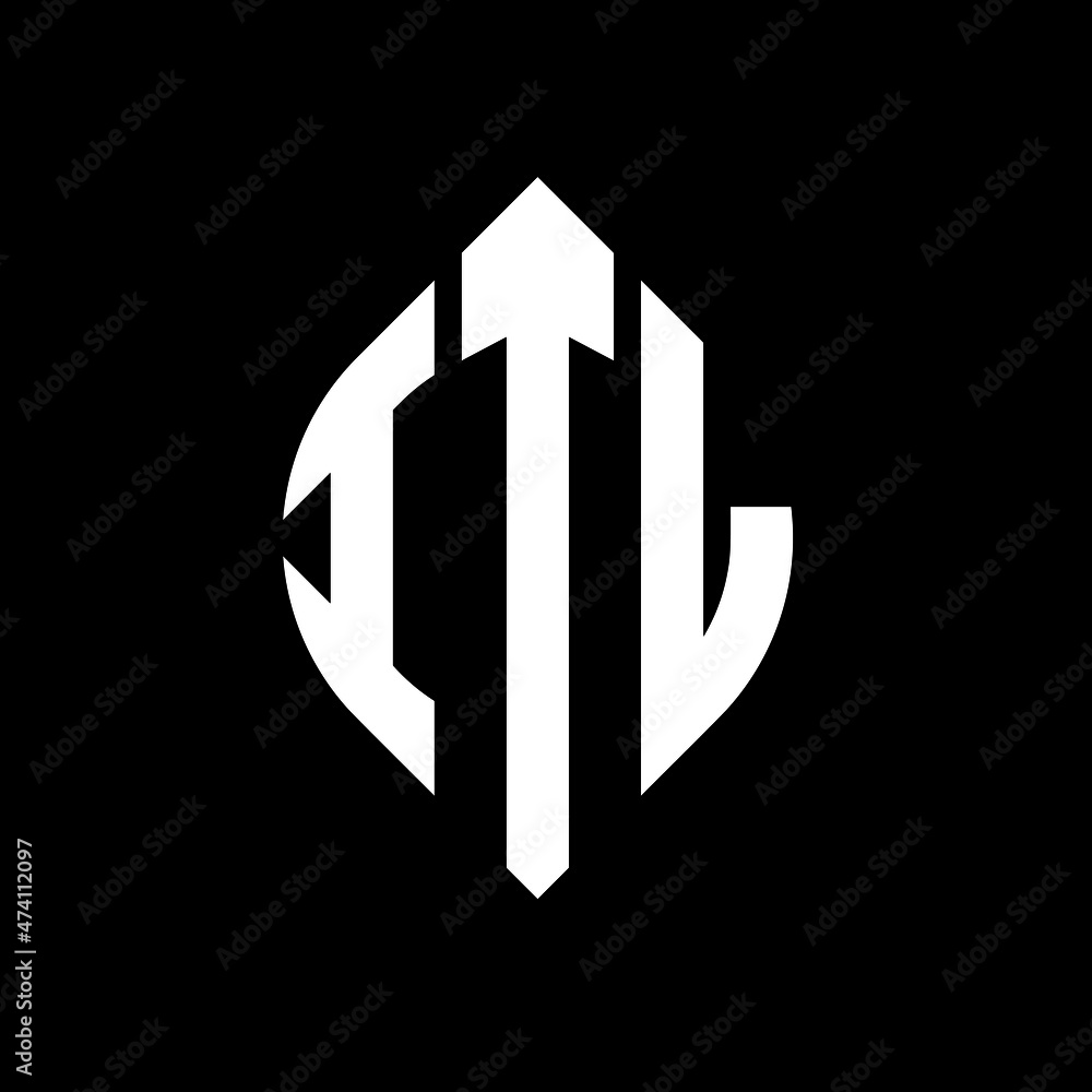 ITL circle letter logo design with circle and ellipse shape. ITL ...