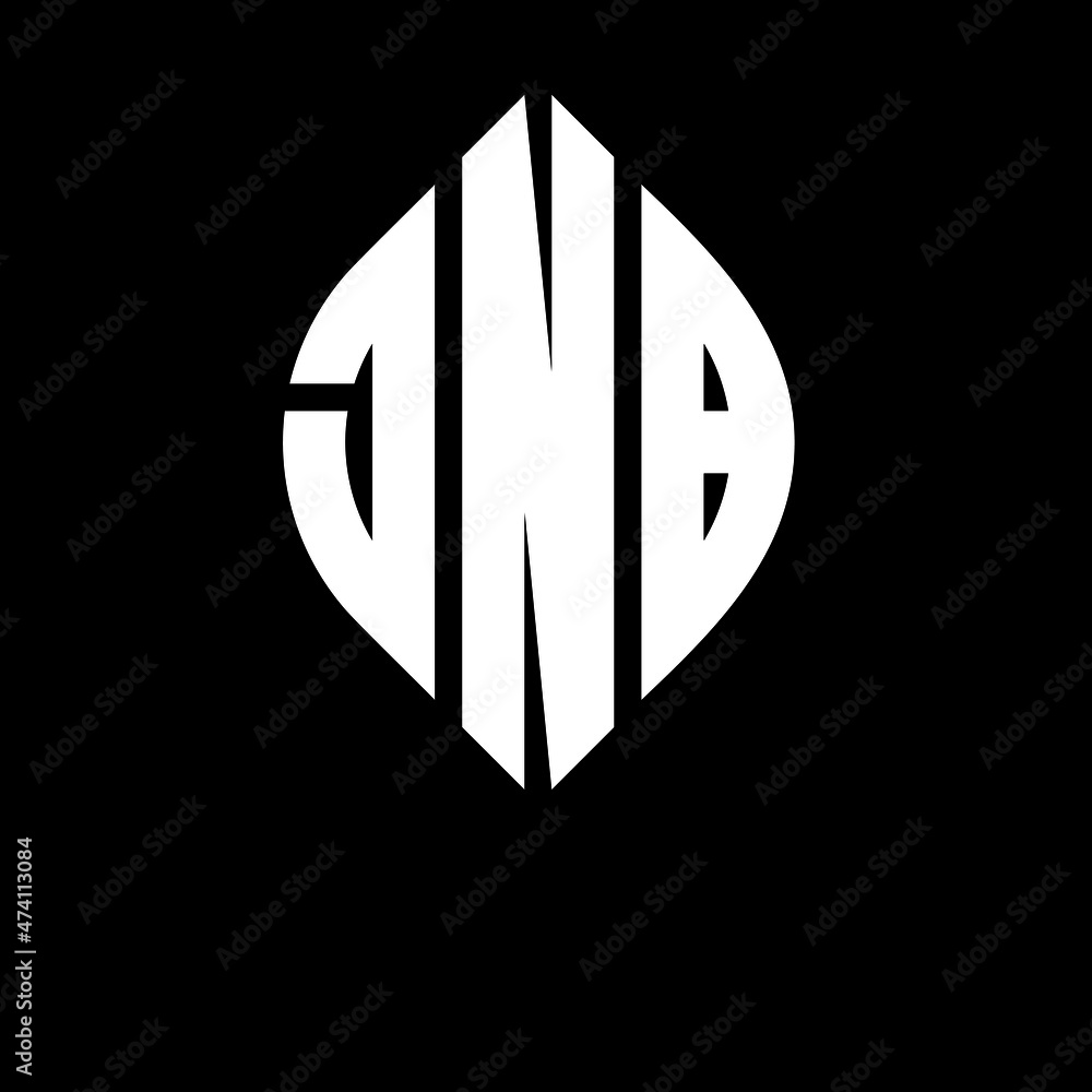 JNB circle letter logo design with circle and ellipse shape. JNB ...