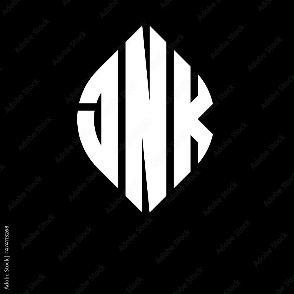 JNK circle letter logo design with circle and ellipse shape. JNK ...