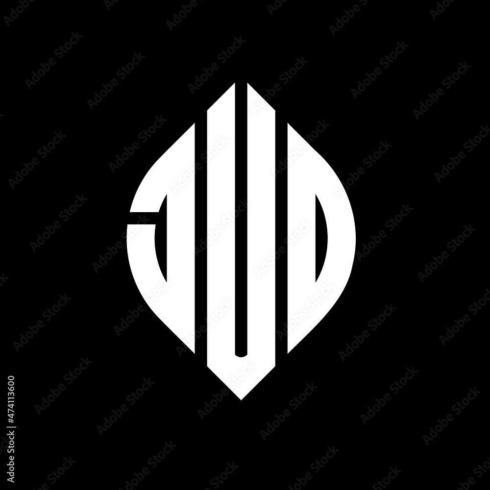 JUD circle letter logo design with circle and ellipse shape. JUD ...