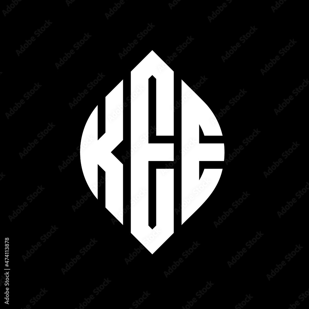 KEE circle letter logo design with circle and ellipse shape. KEE ...