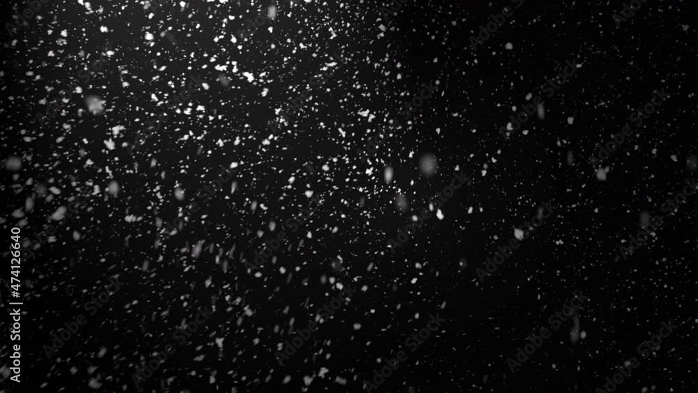snowfall overlay, black background - winter, slowly falling snow effect ...