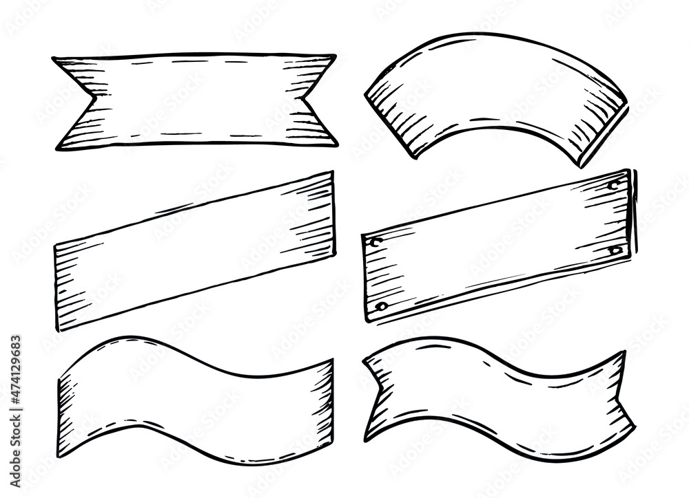 Vector illustration. Set ribbon background for text. Wood texture ...