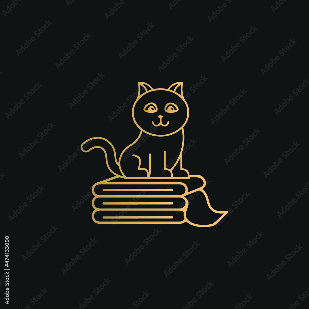 cat logo vector, cat book logo Stock Vector | Adobe Stock