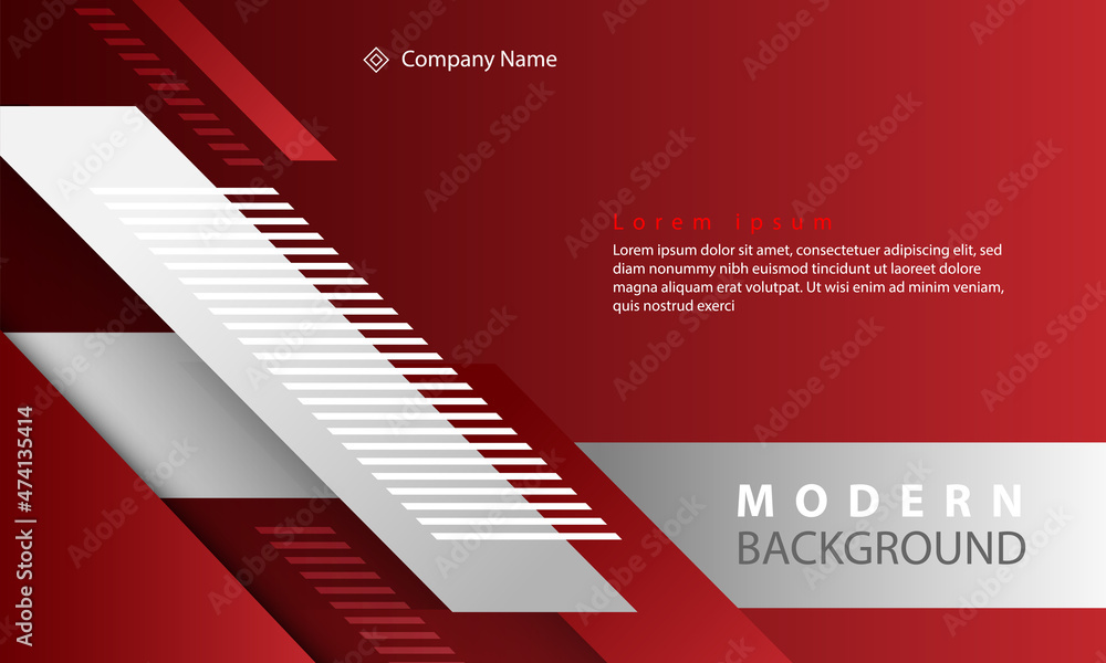 Red and white modern presentation layout geometric background. Template ...