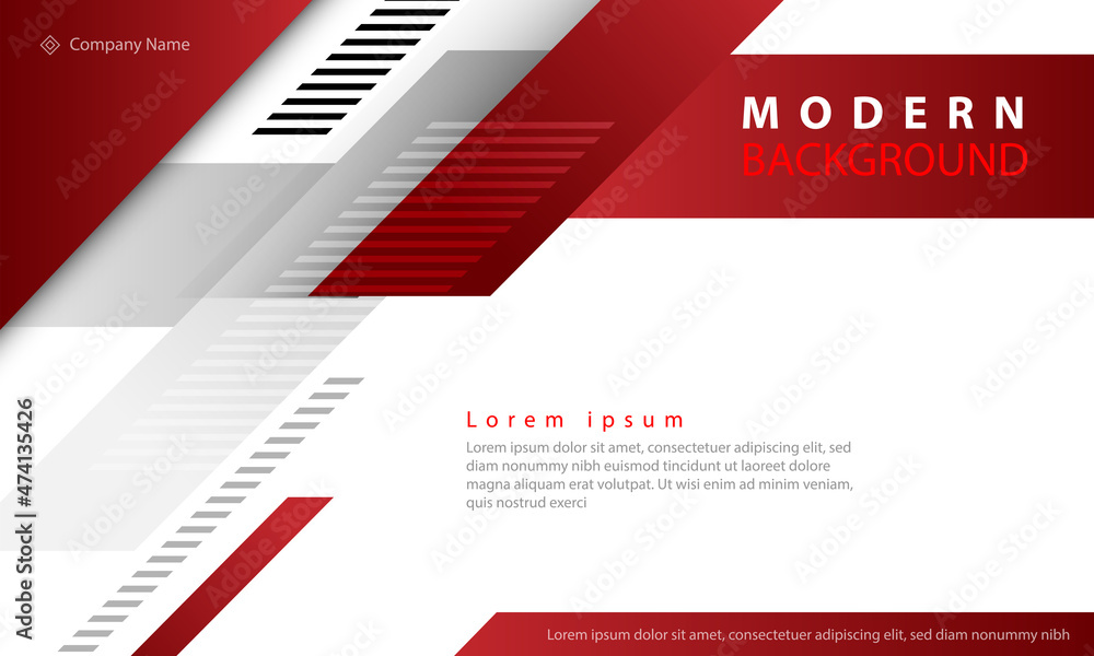 Red and white modern presentation layout geometric background. Template ...