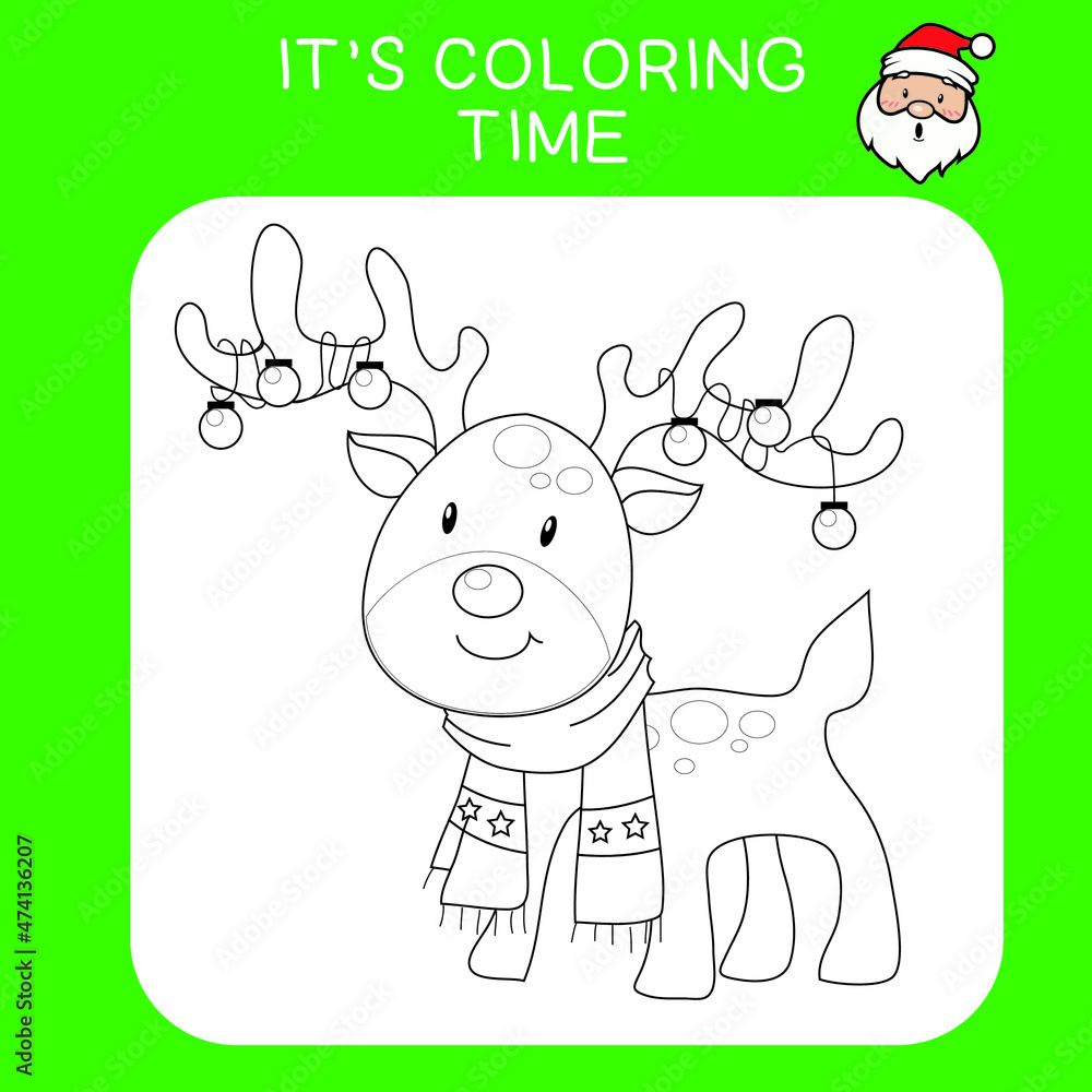 Christmas theme coloring worksheet page. Coloring worksheet for ...