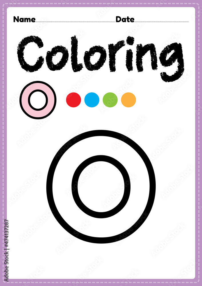 Letter o alphabet coloring worksheet page for preschool, kindergarten ...