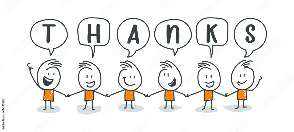 Stick figures. Banner set. People hand drawn. It can be used for ...