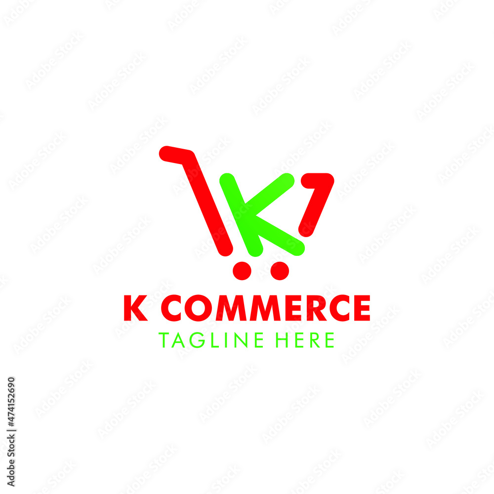 letter k shopping cart logo concept Stock Vector | Adobe Stock