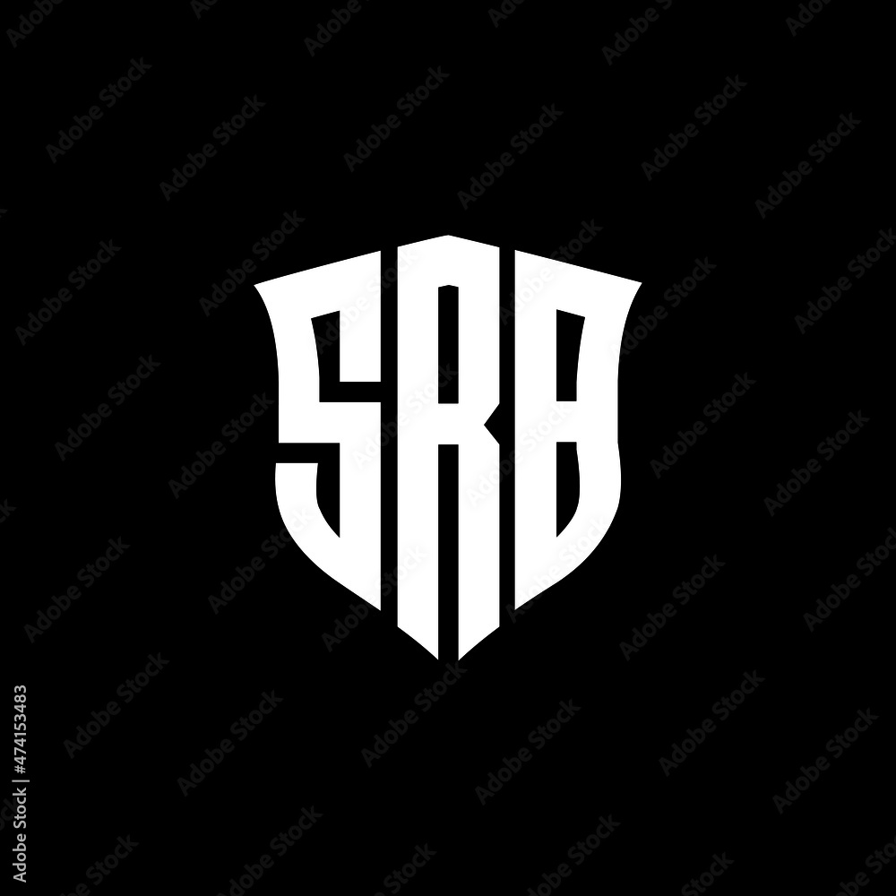 SRB letter logo design with black background in illustrator, vector ...