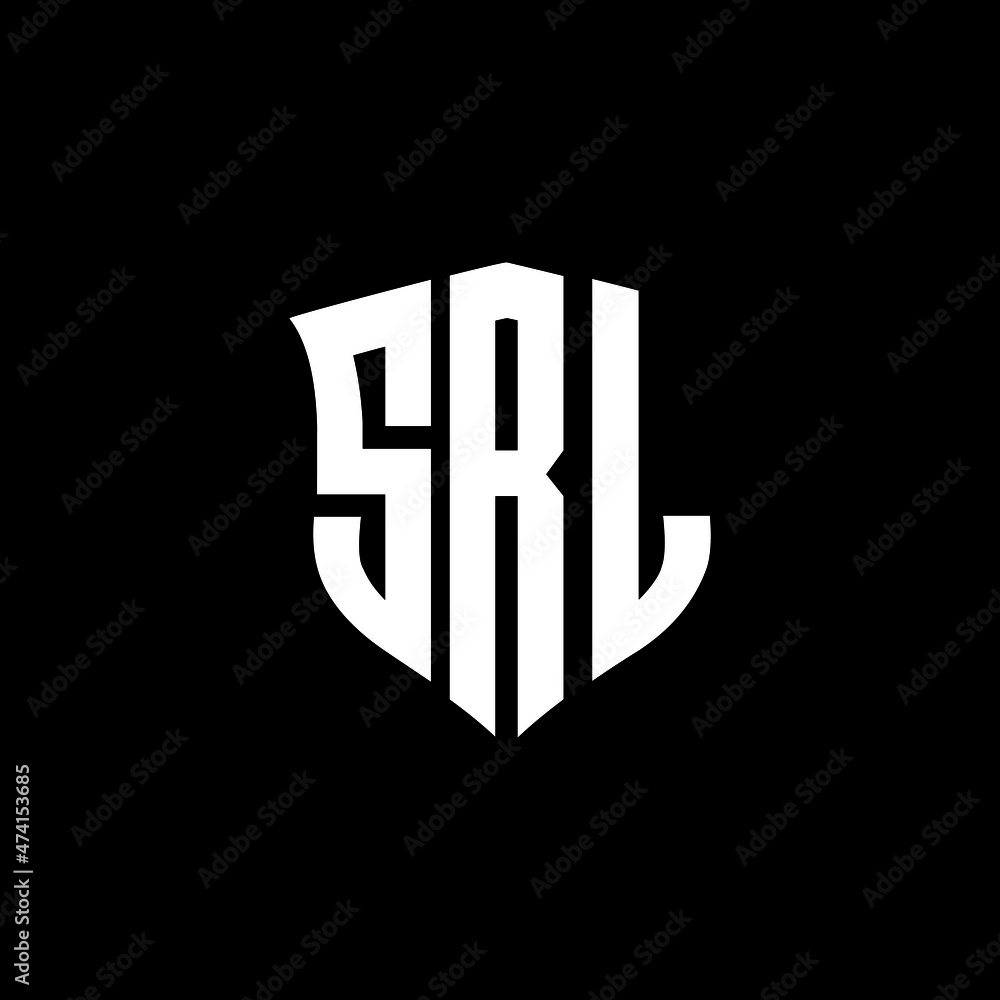 SRL letter logo design with black background in illustrator, vector ...
