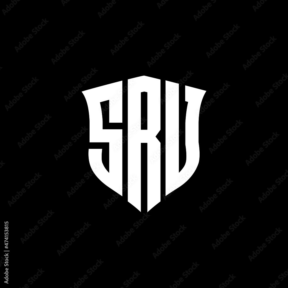 Vecteur Stock SRU letter logo design with black background in ...