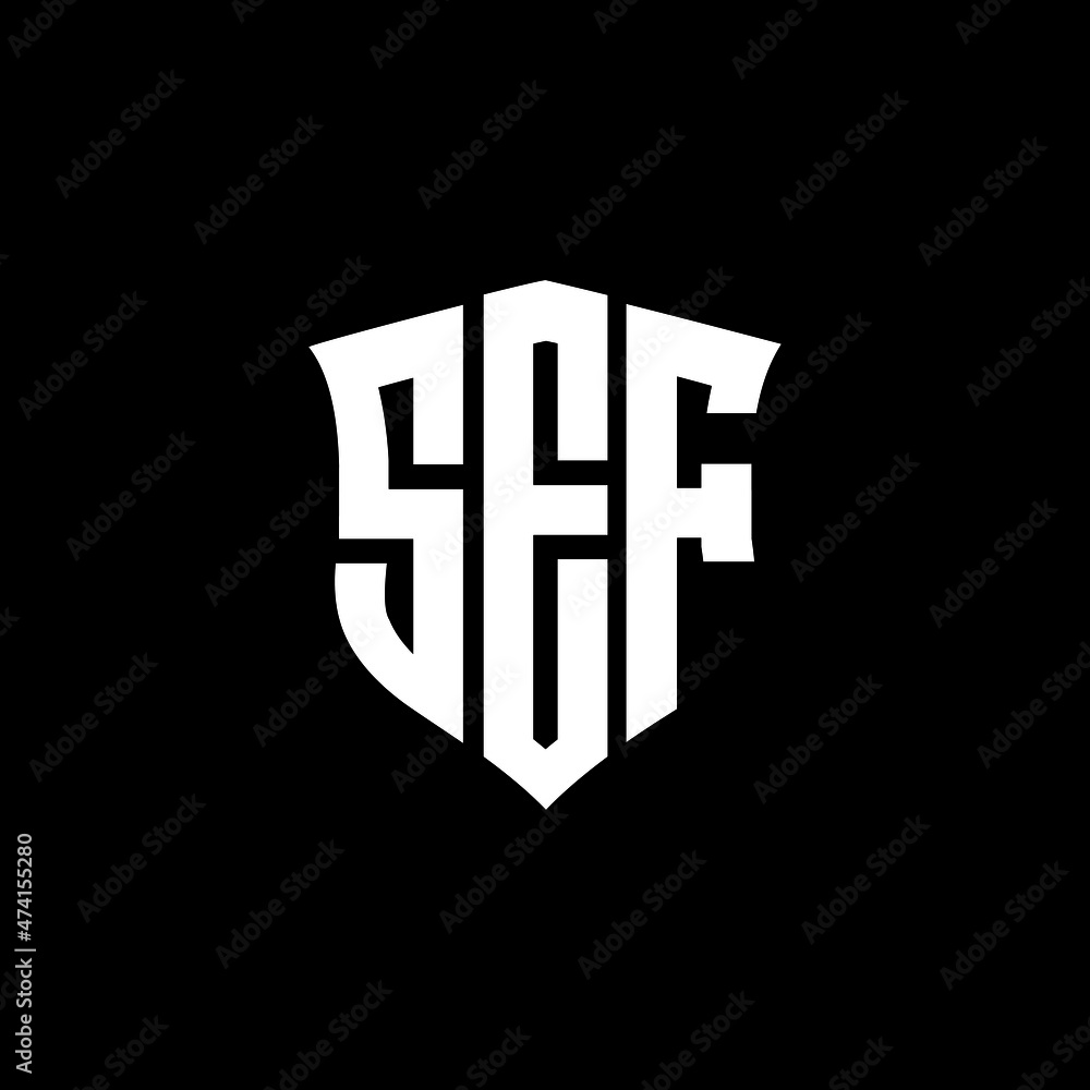 SEF letter logo design with black background in illustrator, vector ...