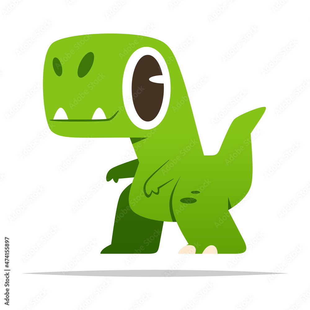 Cute cartoon tyrannosaurus or t-rex dinosaur vector isolated ...