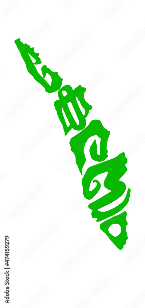 Kerala map expressive typography green vector Stock Vector | Adobe Stock