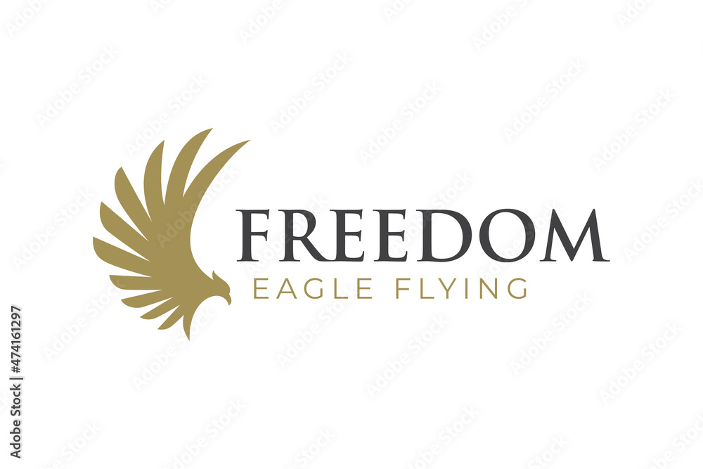 freedom wings eagle, falcon, phoenix modern elegant logo for brand ...