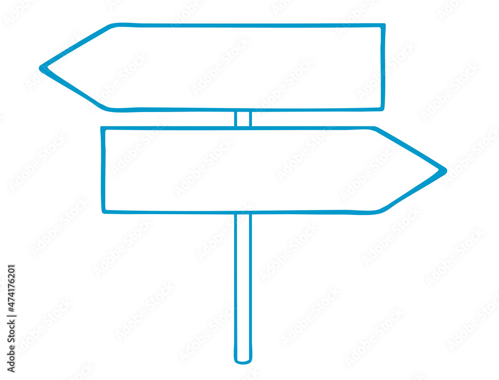 Wegweiser Icon mit Schildern in verschiedene Richtungen Stock ...