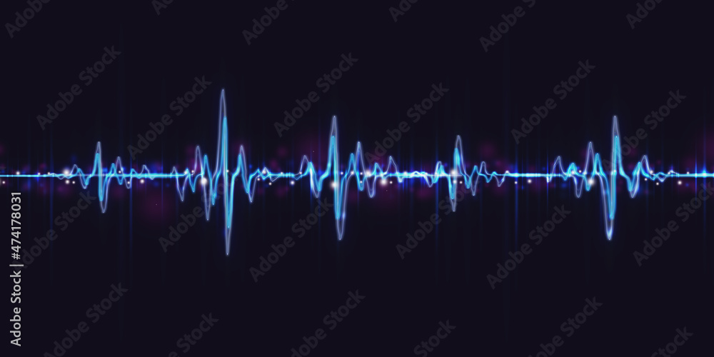 heart wave line equalizer pulse abstract background 3d illustration ...