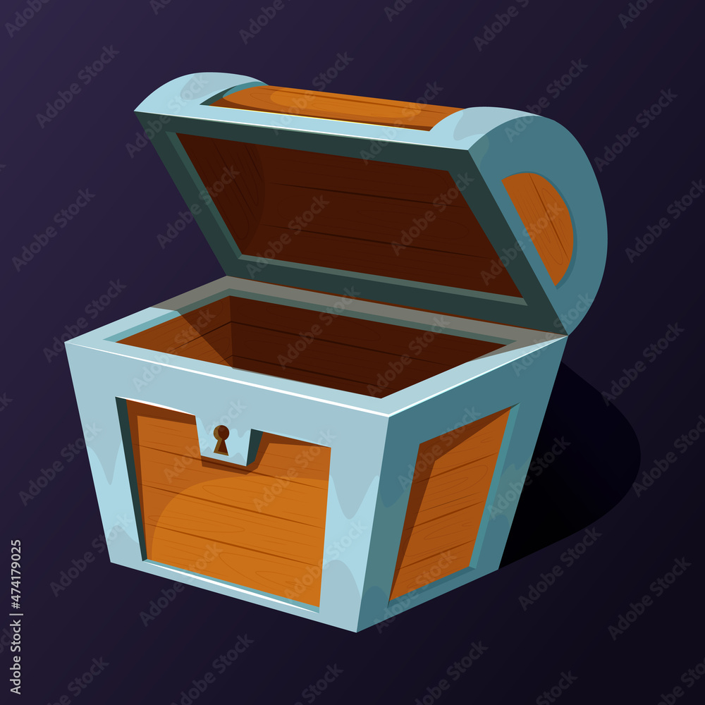 Treasure chest for animation. Key frame animation of wooden chest or ...
