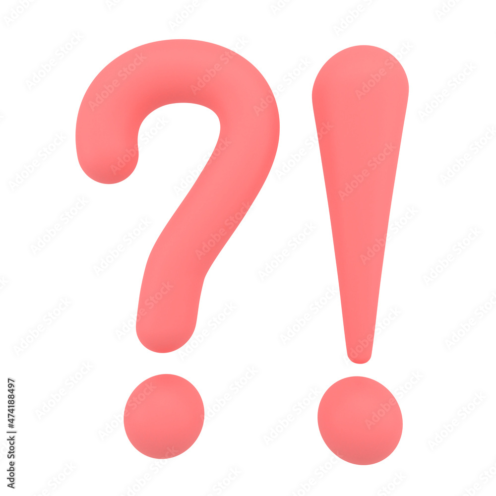3d red question mark and 3d red exclamation mark, 3d illustration Stock ...