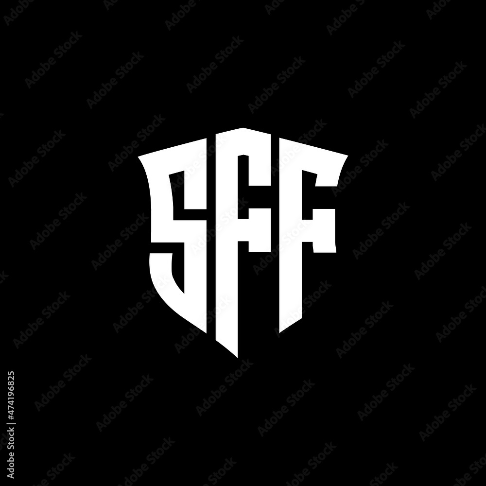 SFF letter logo design with black background in illustrator, vector ...