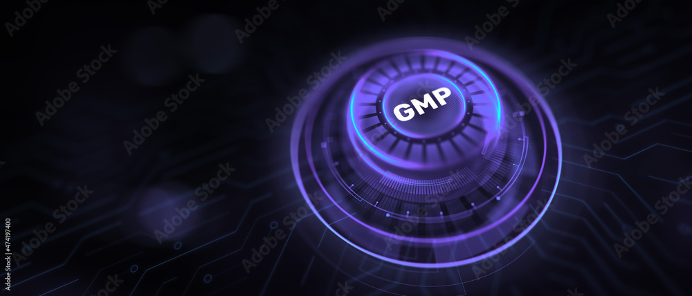 GMP Good manufacturing practice quality control business concept ...