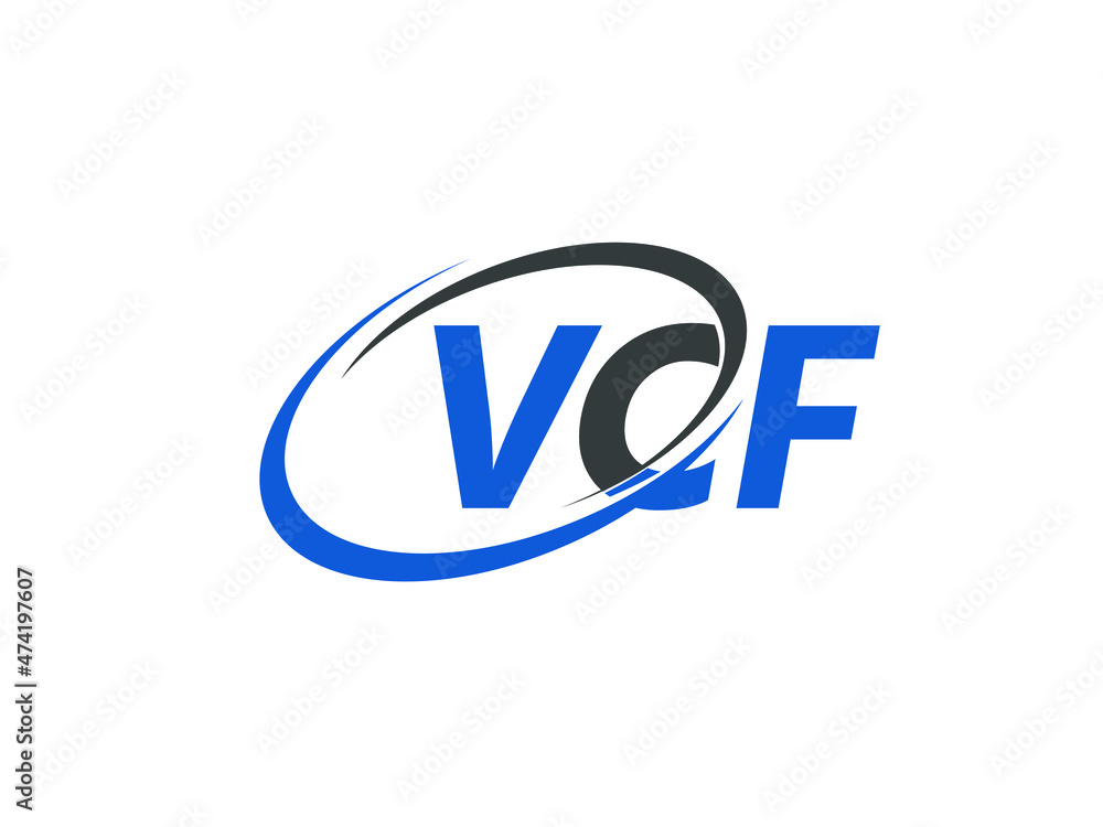 VCF letter creative modern elegant swoosh logo design Stock Vector ...