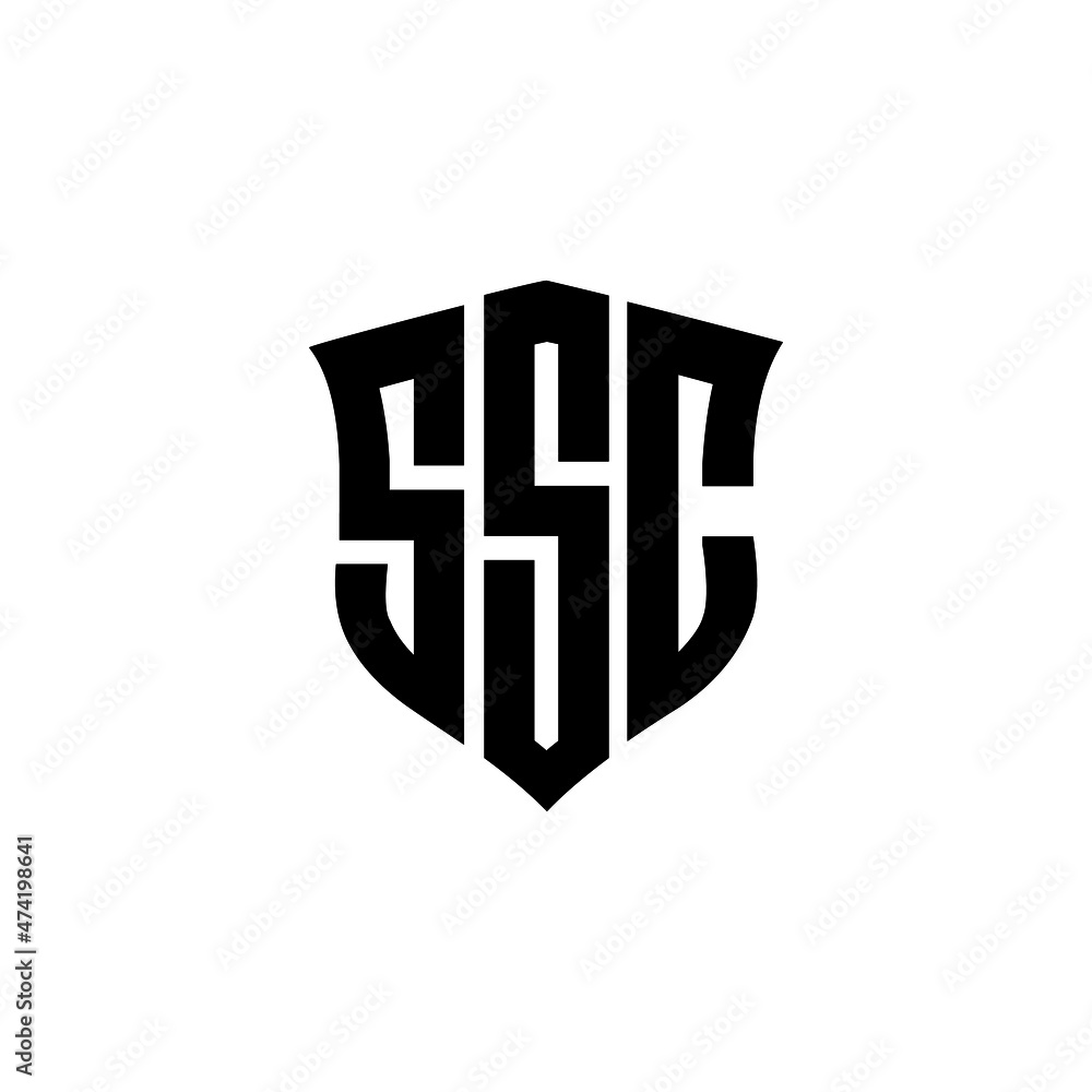 Vecteur Stock SSC letter logo design with white background in ...