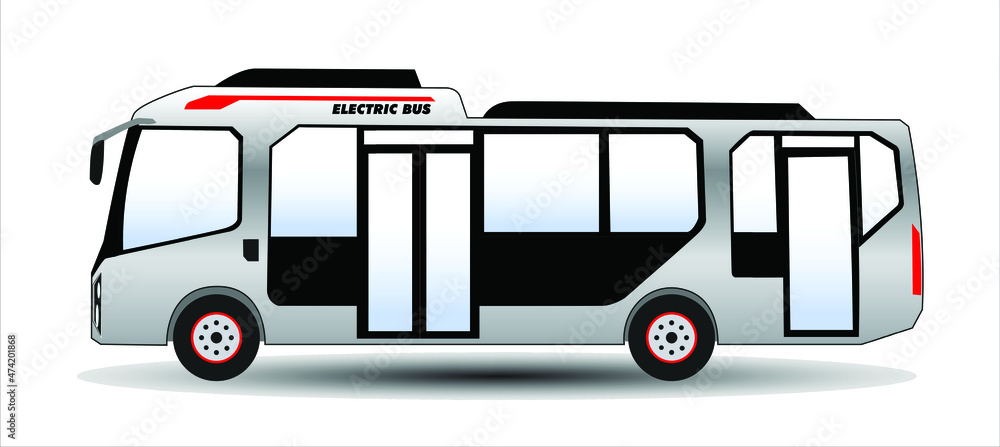 Electric bus. Concept eco transport. Zero emission transport in city ...
