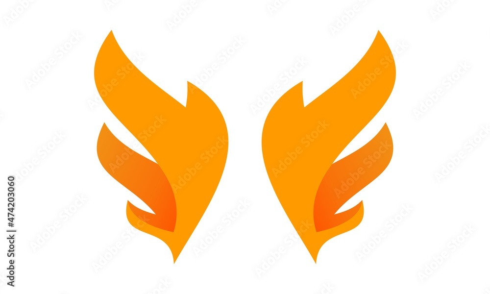 wings fire vector logo Stock Vector | Adobe Stock