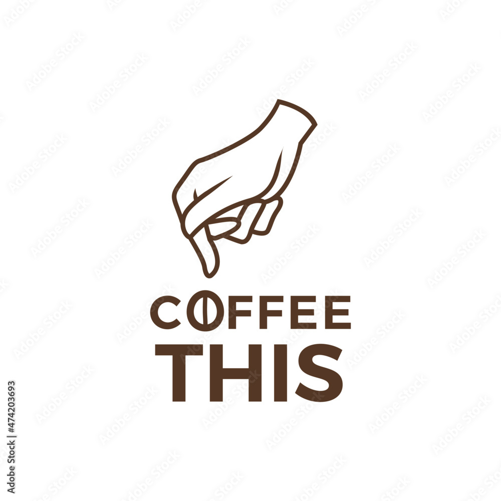 Coffee logo with hand and figer symbol icon. Coffee logo design for ...