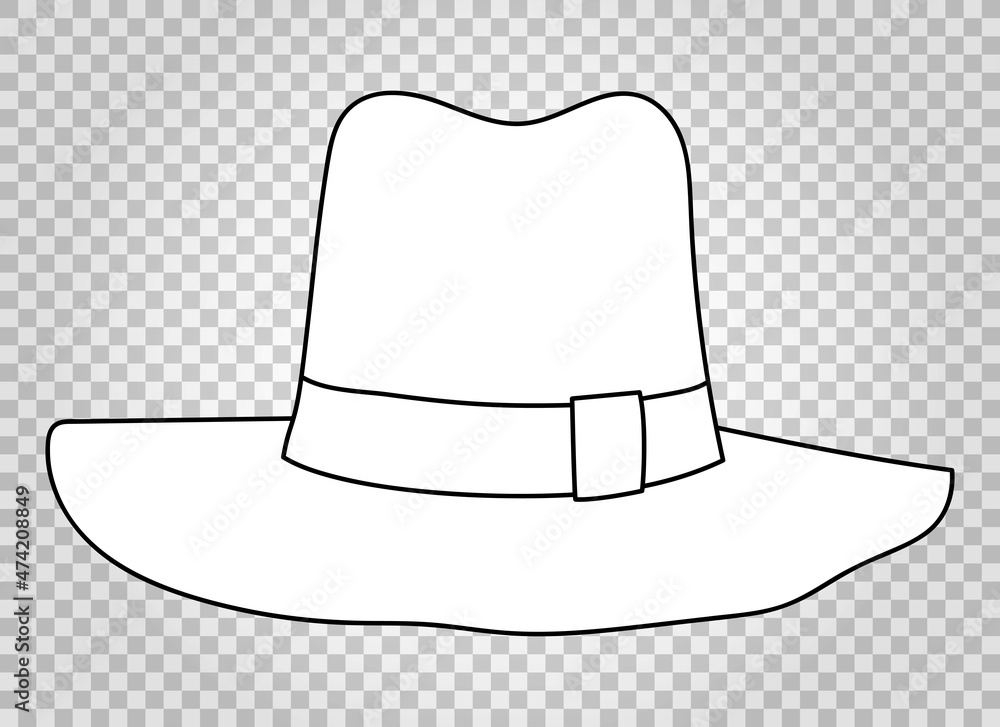 Hat. Vector outline hand-drawn doodle illustration. Stock Vector ...