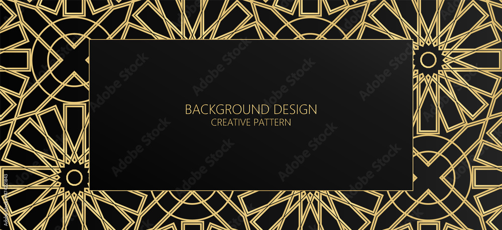Premium background design with elegant geometric ornament. Black ...