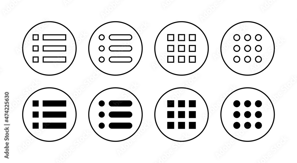Menu Icons set. web menu sign and symbol. hamburger menu symbol Stock ...