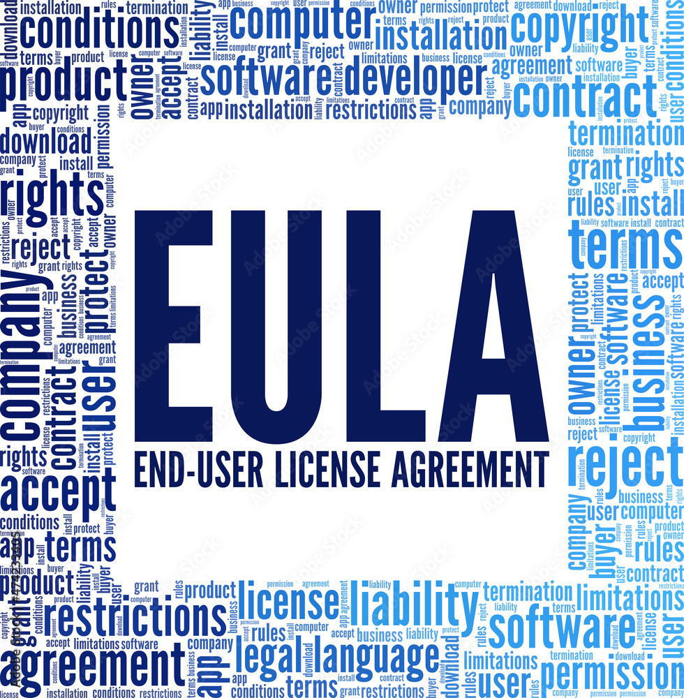 EULA - End User License Agreement conceptual vector illustration word ...