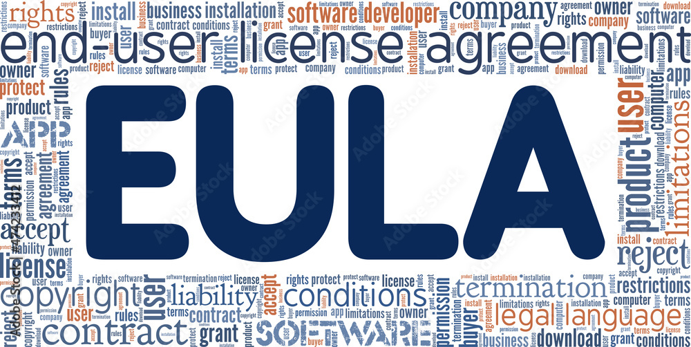 EULA - End User License Agreement conceptual vector illustration word ...