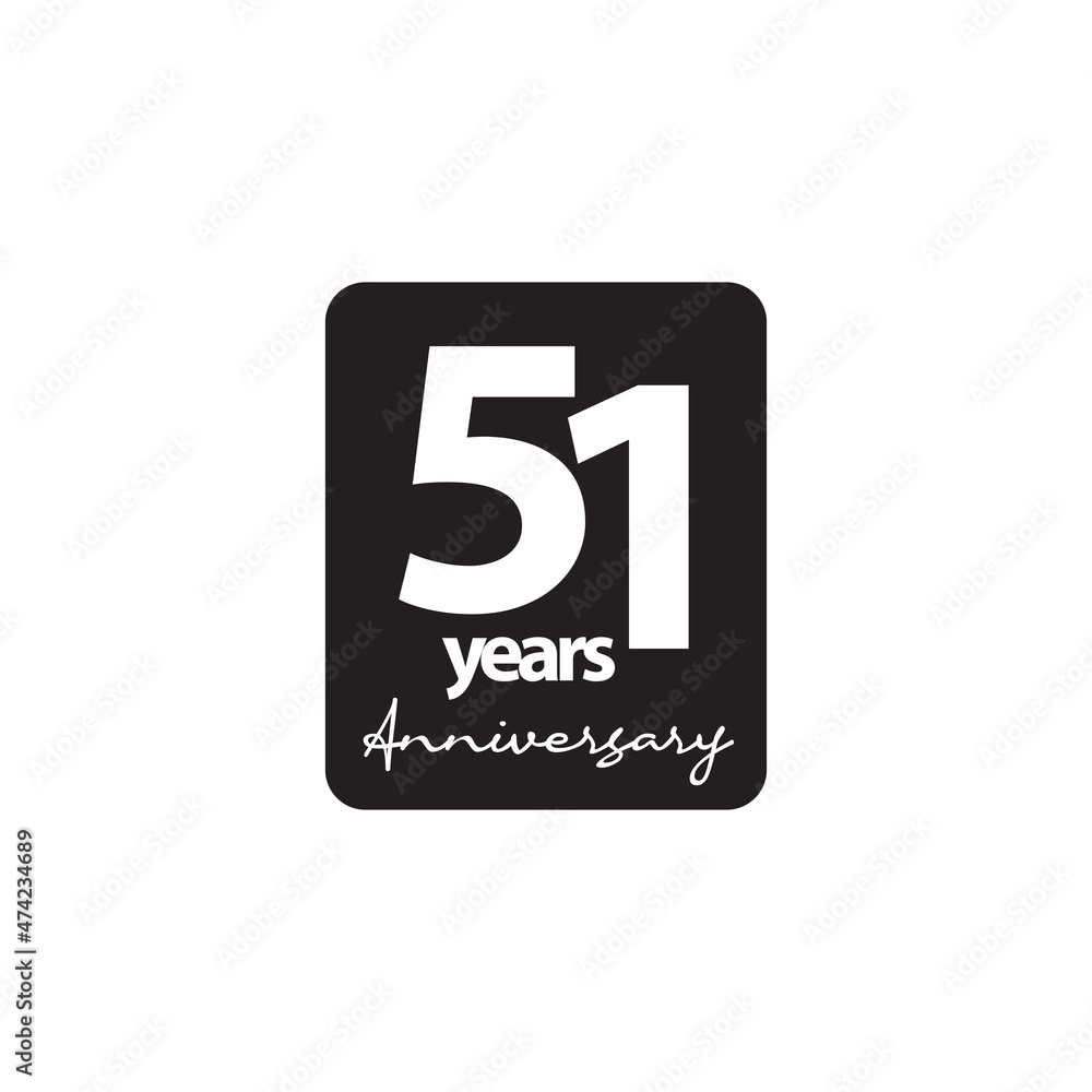 51th years anniversary emblem logo design Stock Vector | Adobe Stock