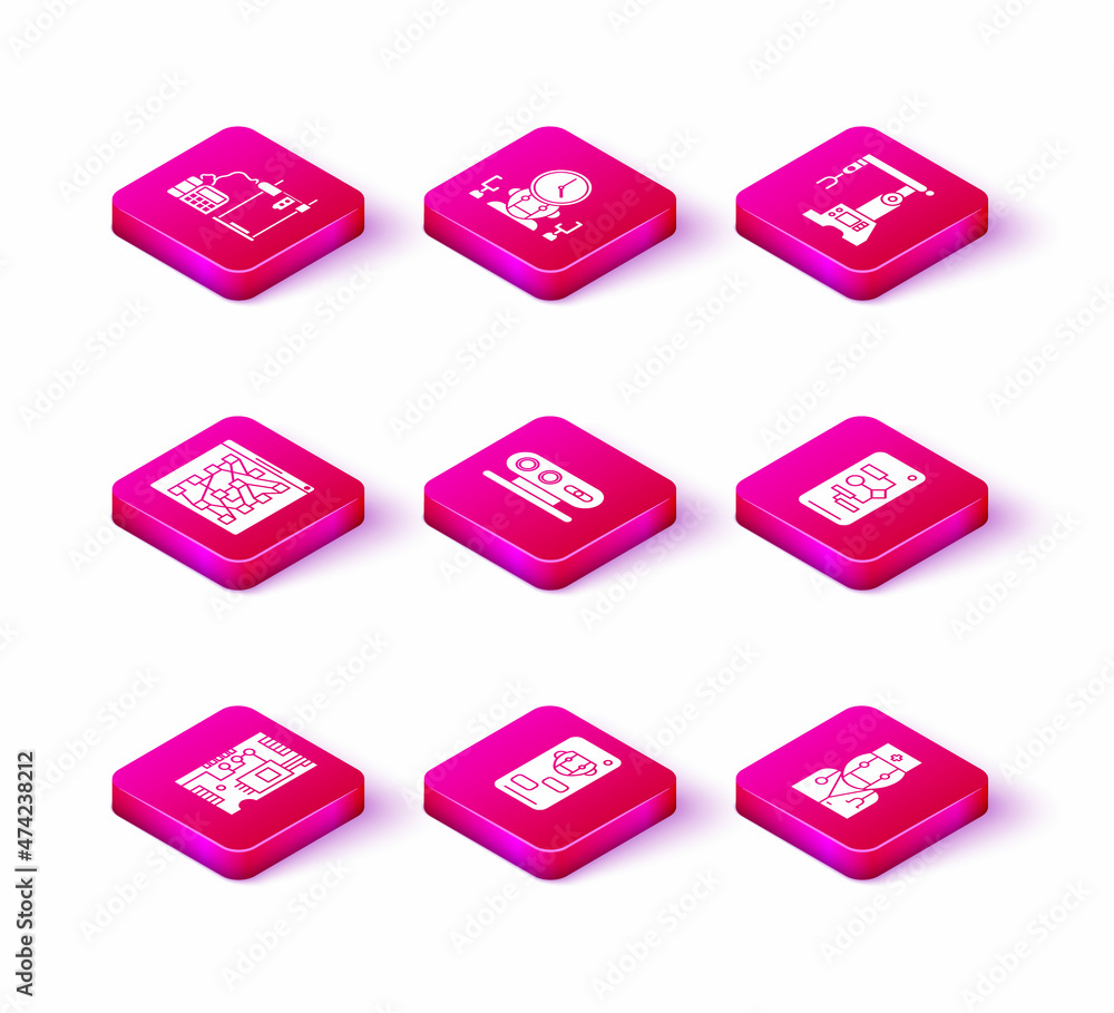 Set Electronic Computer Components Motherboard Digital Chip Bot Global Technology Or Social