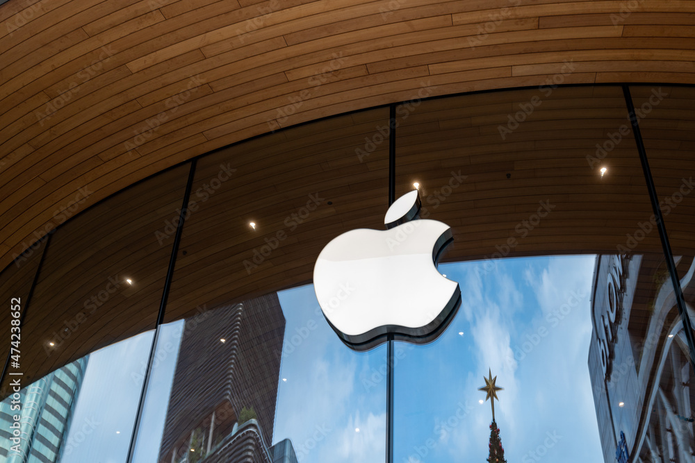 Bangkok, Thailand - December 2021: Apple Store with Apple logo in ...